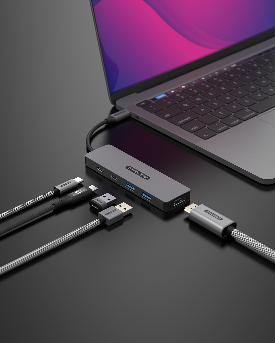 Sitecom 5 in 1 USB-C Power Delivery Multiport Adapter
